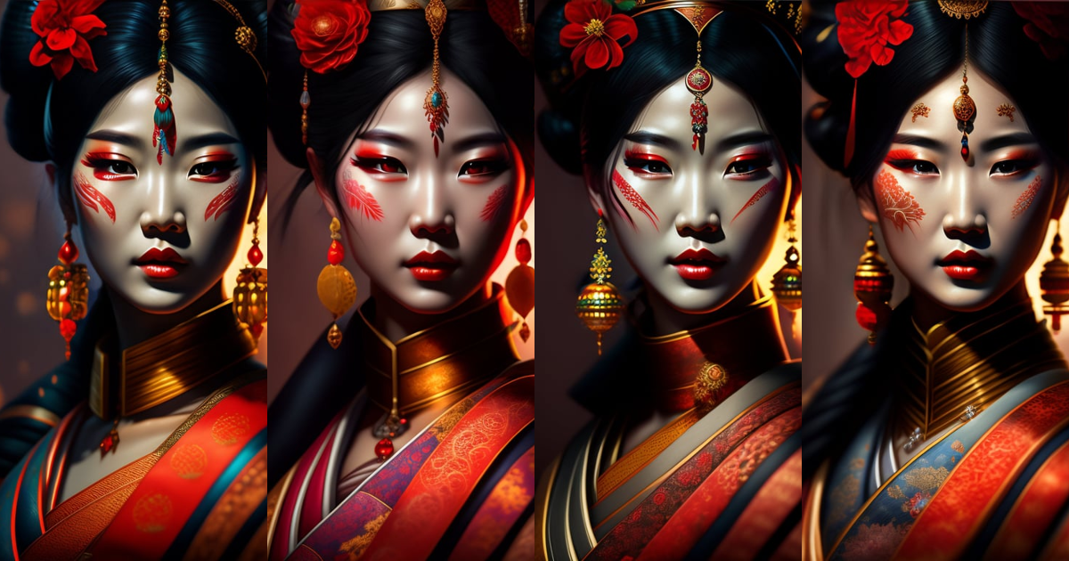 Lexica - Portrait art of undead geisha, detailed,intricate, full of ...