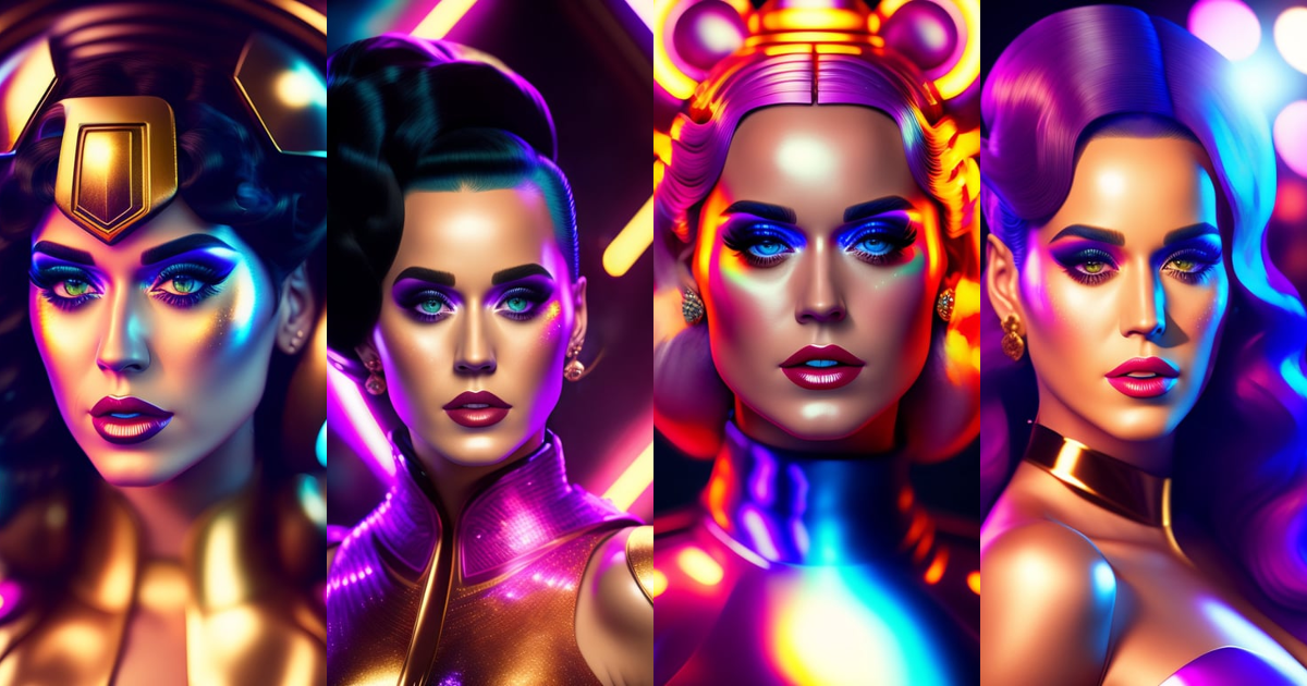 Lexica - Glowwave portrait of katy perry as a an fancy alien spaceship ...