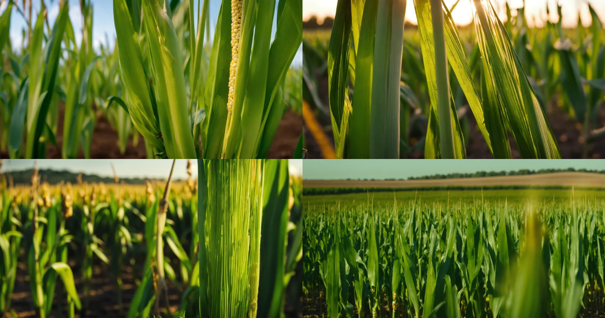 Lexica - Close up of corn stalk in a blurred corn field, cinematic shot ...