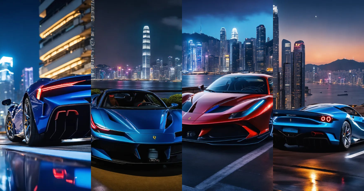 Lexica - 2023 Ferrari SF90 Stradale blue, metallic appearance, shiny ...