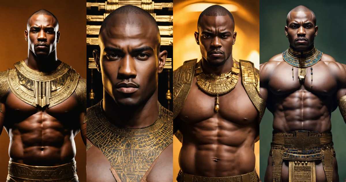 Lexica - A symmetrical huge bodybuilder close-up of an African male ...