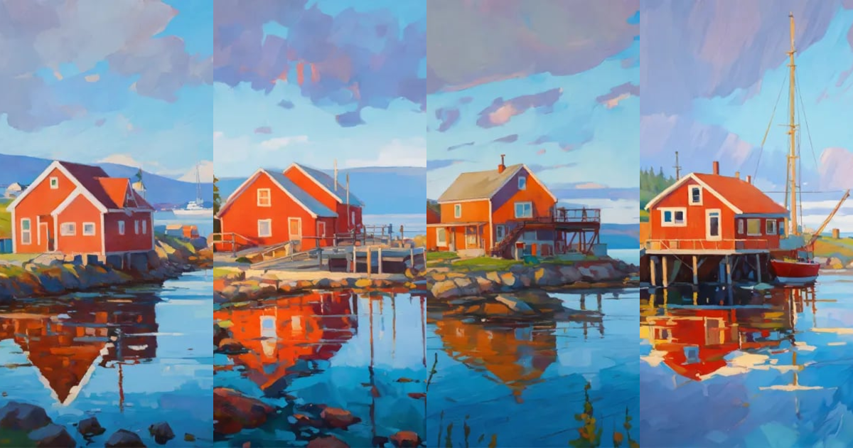 Lexica - Ocean, seashore, gaspé cliff, labrador landscape, rpg style ...