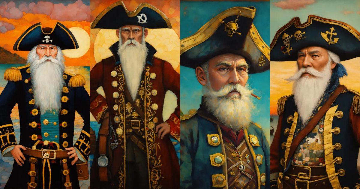 Lexica - Amazing grumpy old pirate captain wearing pirate captain's ...