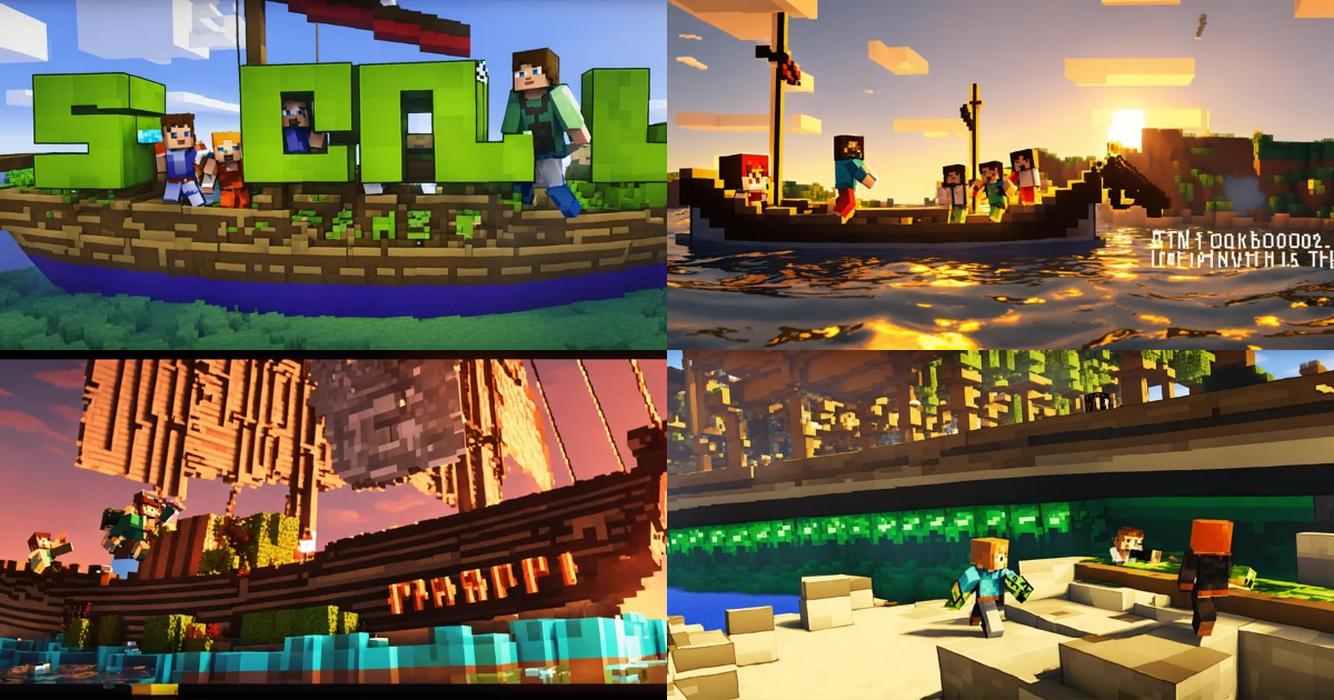 Lexica - A minecraft boat with minecraft players fighting each other ...