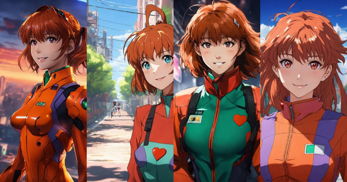 Lexica - Anime art of Asuka from Neon Genesis Evangelion, beautiful ...