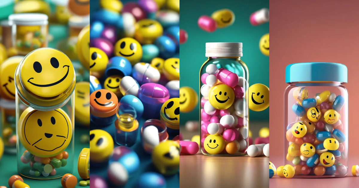 Lexica - Small medication capsules with smiley faces on them, inside ...