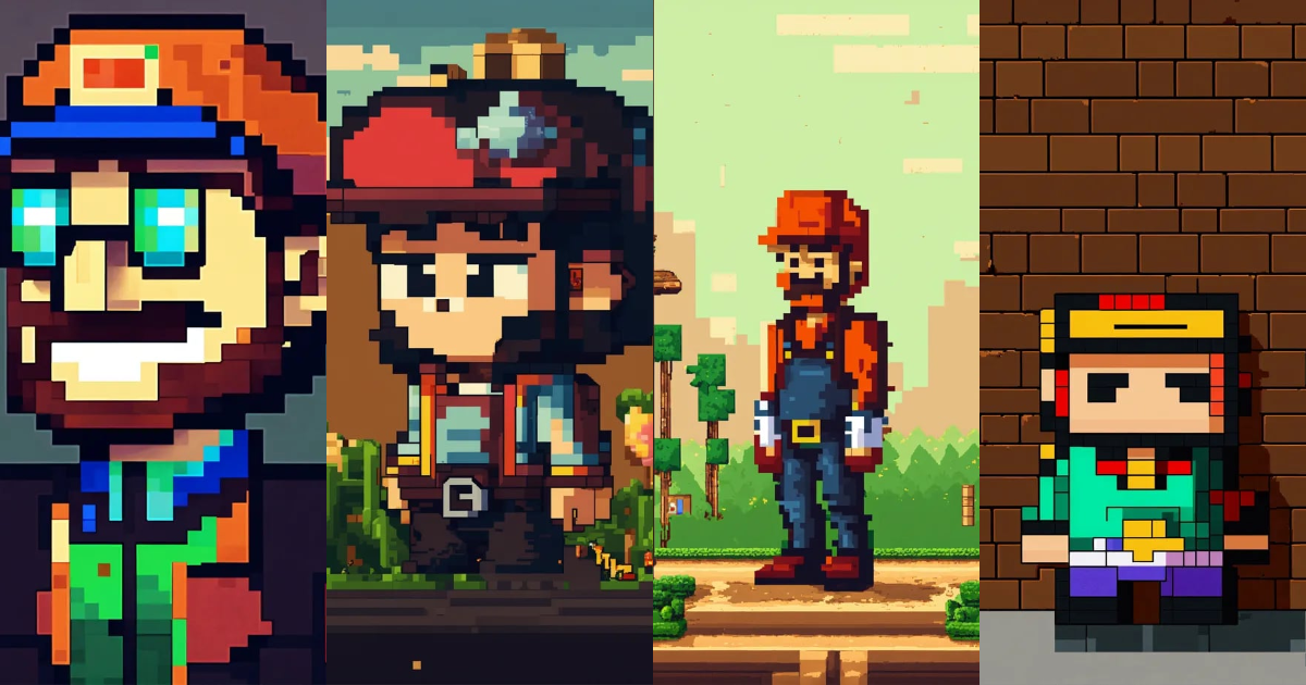 Lexica - Pixel art de um personagem de videogame de 8 bits
