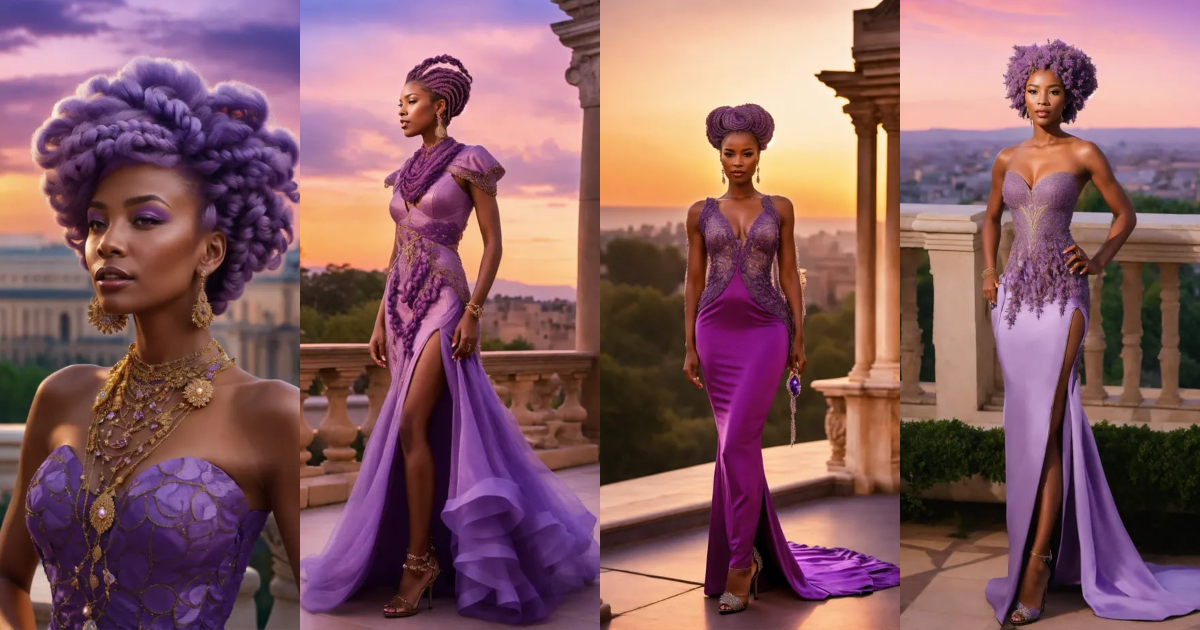 Lexica - Lavender-skinned alien female, amethyst braided hair, 50-year ...