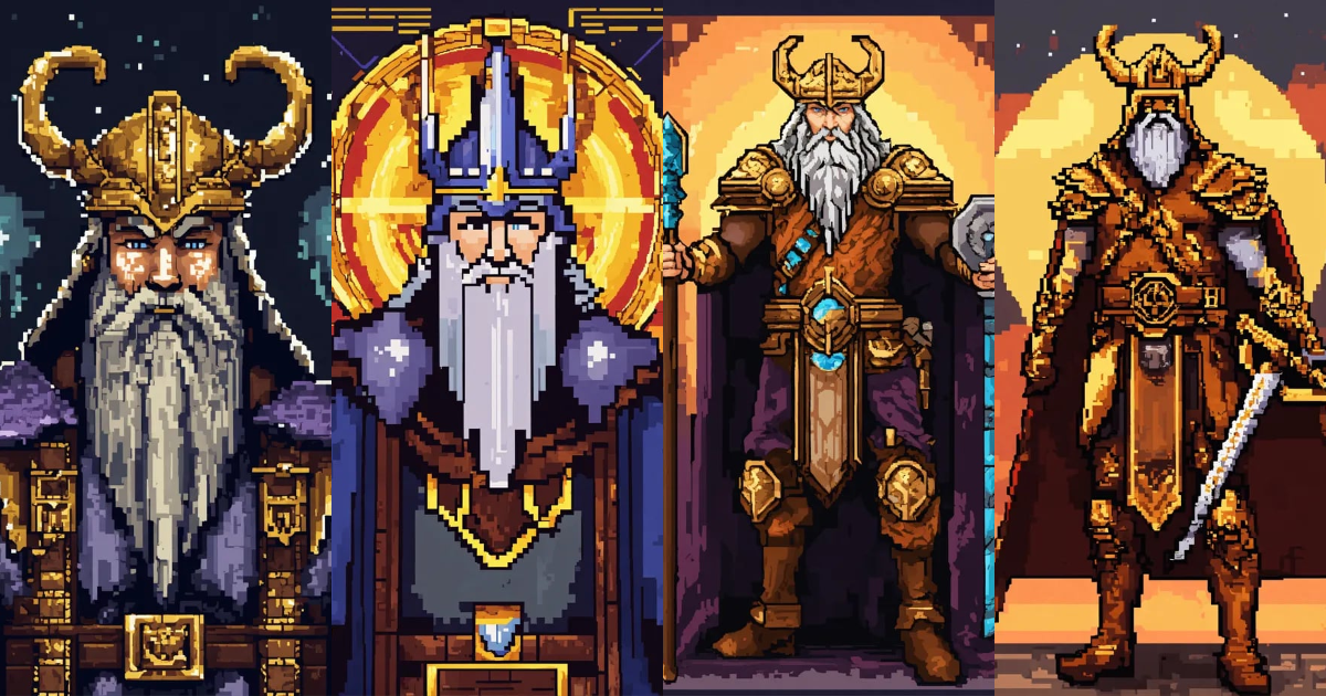 Lexica - Norse god odin, pixel art