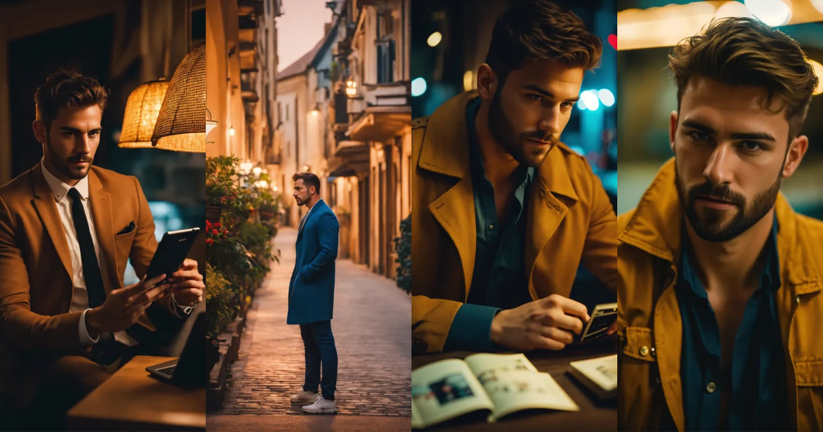 Lexica - Cinematic photo handsome, charming, stalker creep looking at ...