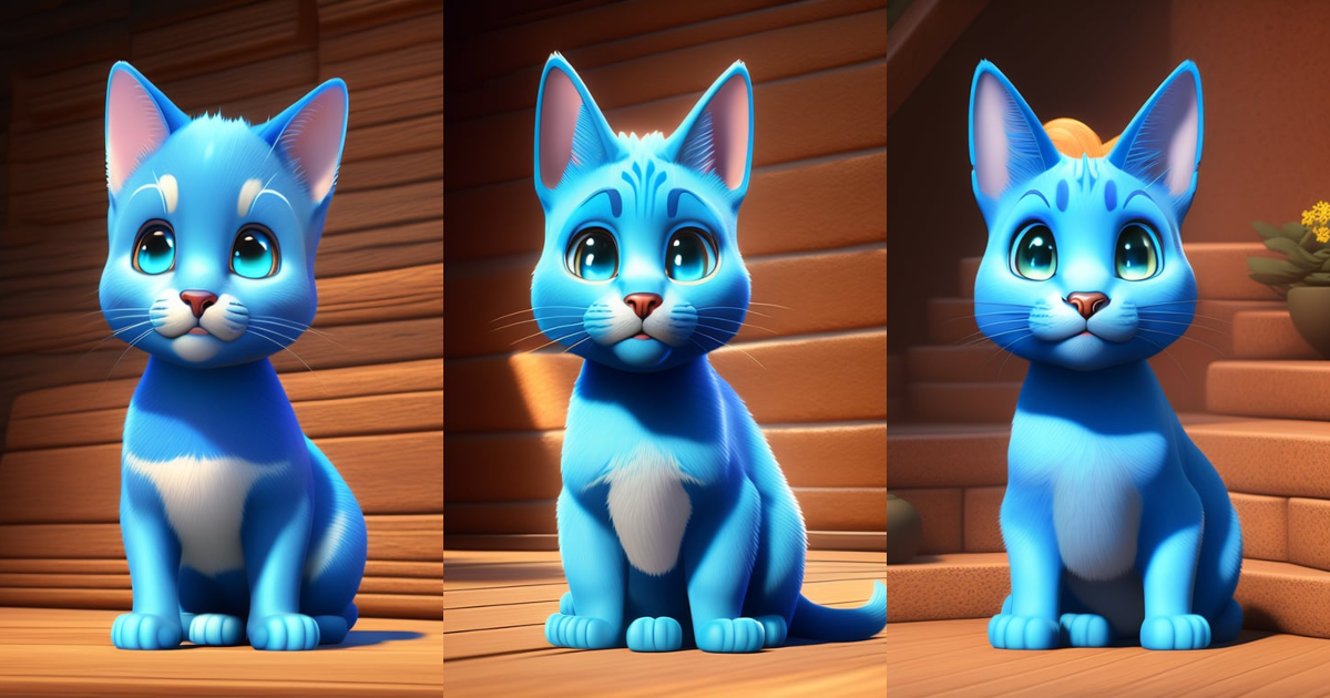Lexica - A cute blue cat as a pixar disney character from up 2 0 0 9 ...