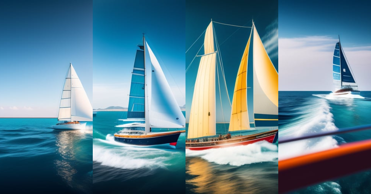 Lexica - Yacht sailing in the sea on a clear day, realistic photo ...
