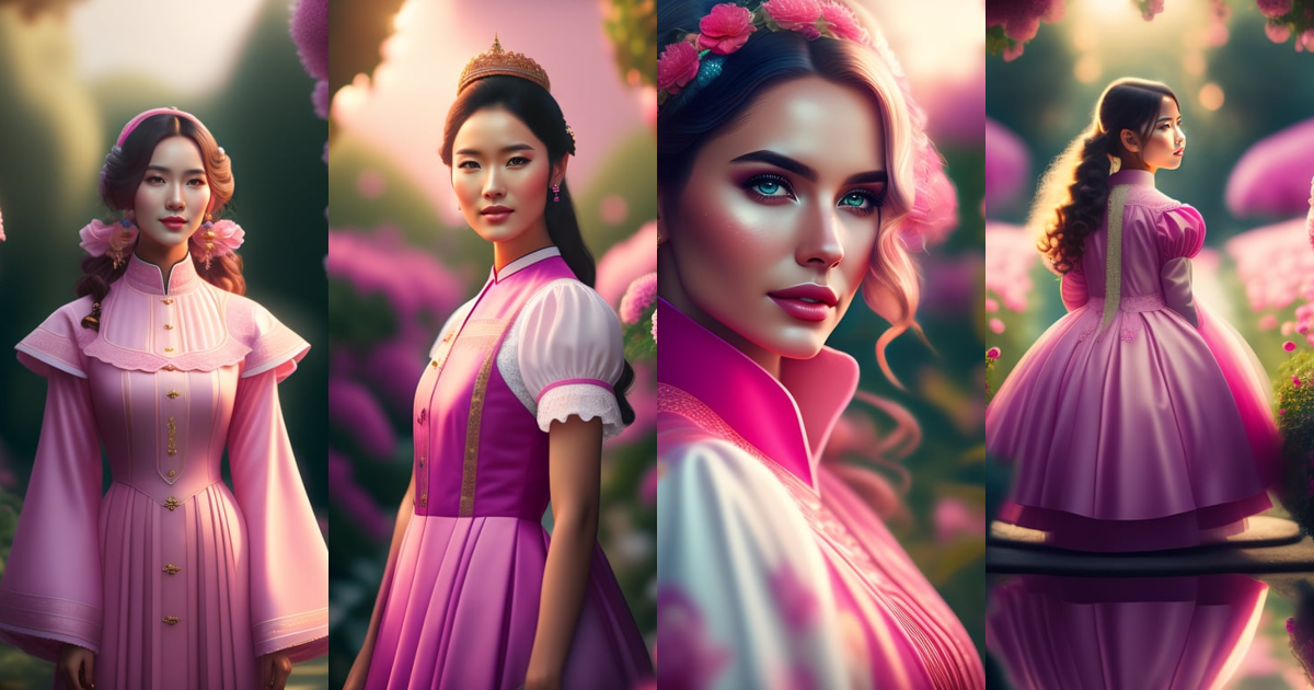 Lexica - Portrait of a nice pretty girl wearing a pinky clothes serving ...