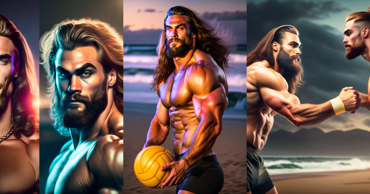 Lexica - Brock o hurn and jason momoa at the beach playing voleyball ...