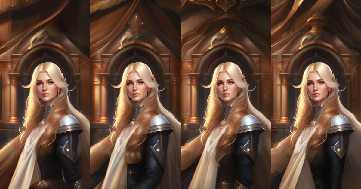 Lexica - Aasimar, female, beatiful, white eyes, no pupils, blond gold ...