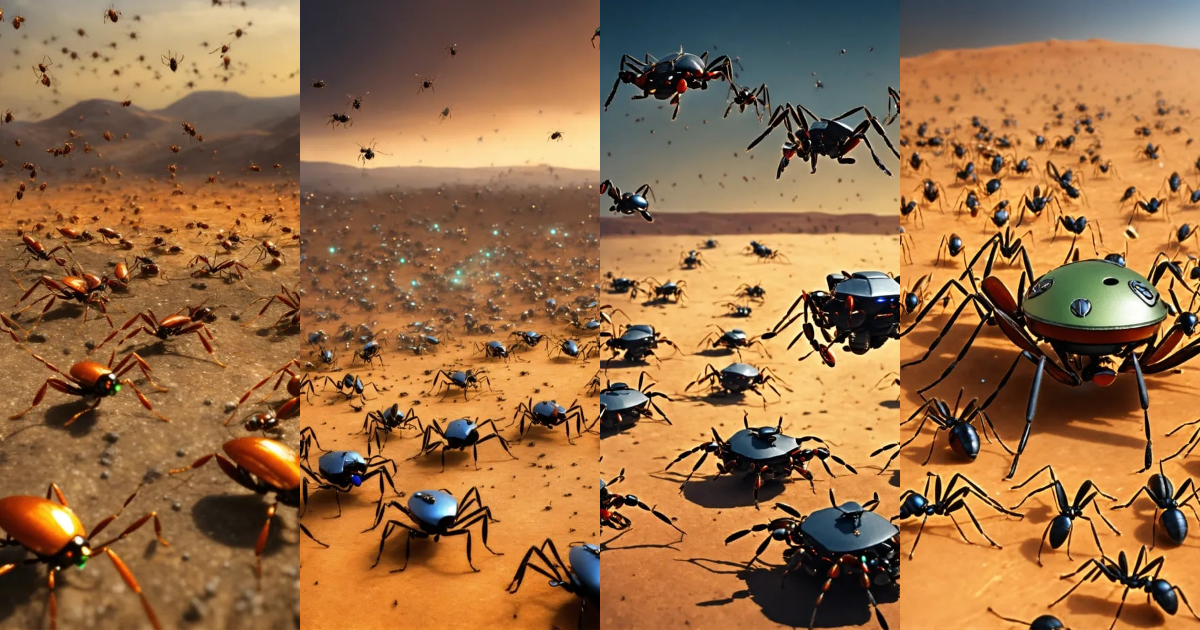 Lexica - Swarms of ant like electronic insect bots attack, destruction ...