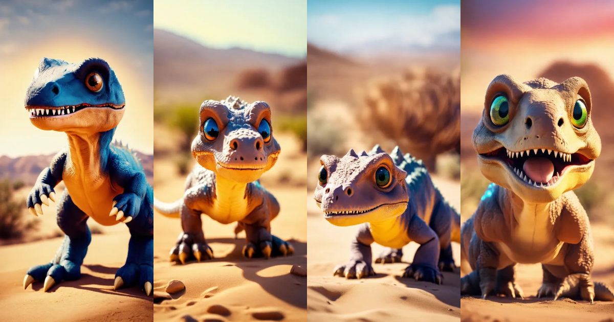 Lexica - An adorable and fluffy baby t-rex dinosaur with big color eyes ...