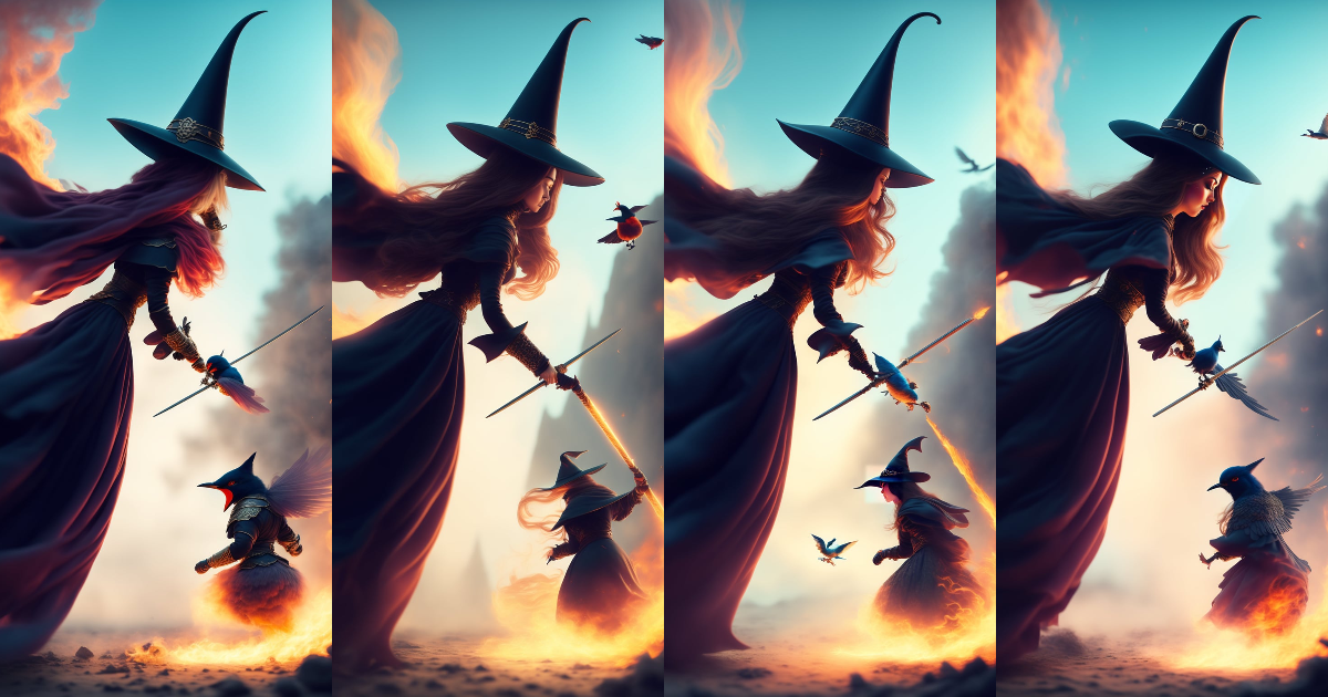 Lexica - Witch fighting deamon bird
