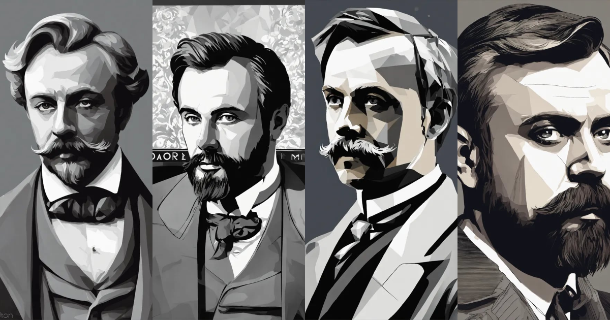 Lexica - Anton Dvorak vector back and white style with 3 shades of grey