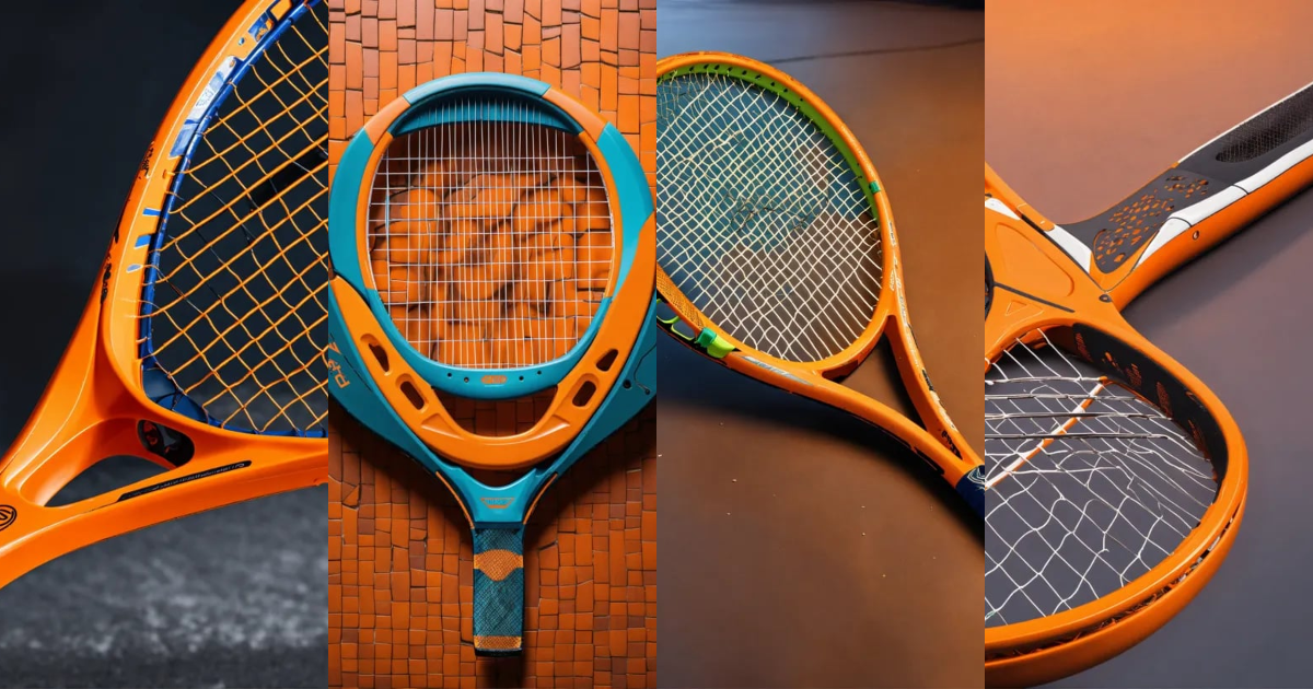 Lexica - Orange broken futuristic tennis racket