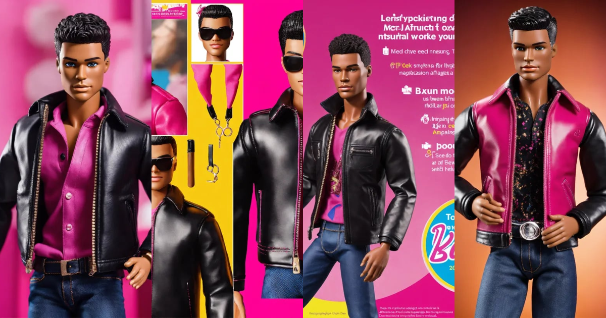 Lexica - Design the packaging for a Ken doll in a stylish, black ...