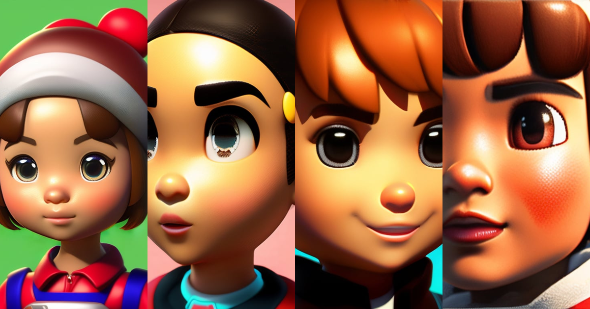 Lexica - Face close-up of a cute adorable nintendo mii. in the style of ...