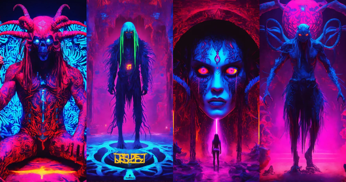 Lexica - Full body the grudge Bahpomet in Blacklight DMT demon dubstep ...