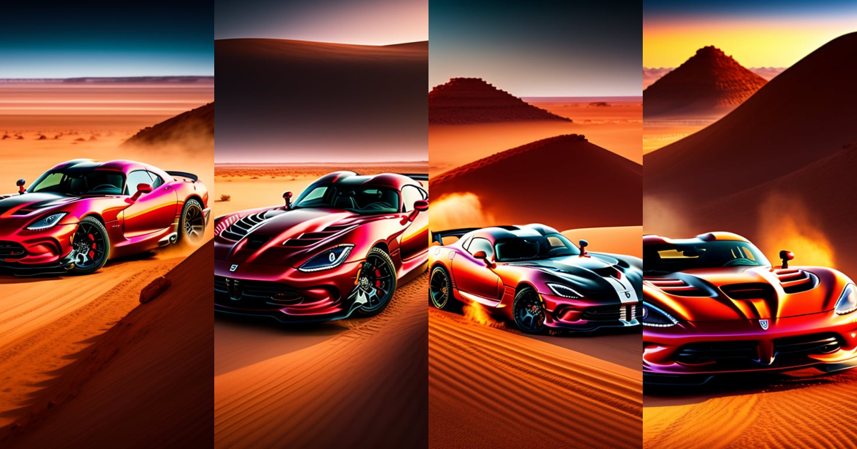 Lexica - Dodge viper racing in mars