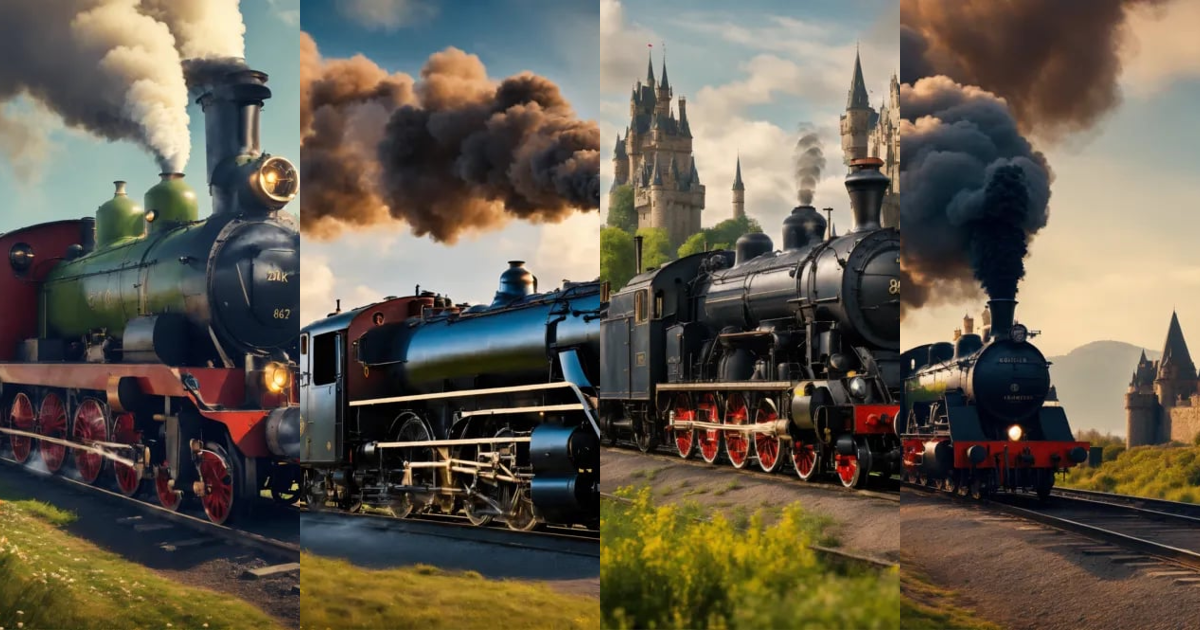 Lexica - High quality,quality8k,Steam locomotives of the future,fly ...
