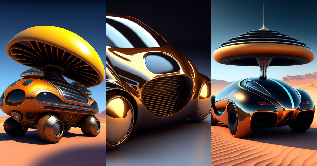 Lexica - Mushroom style car ,in the style of H.R. Giger,concept art ...