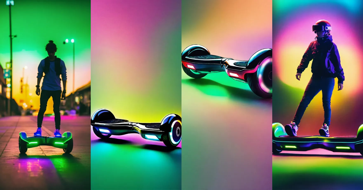 Lexica - Hoverboard, color blur and green gradient