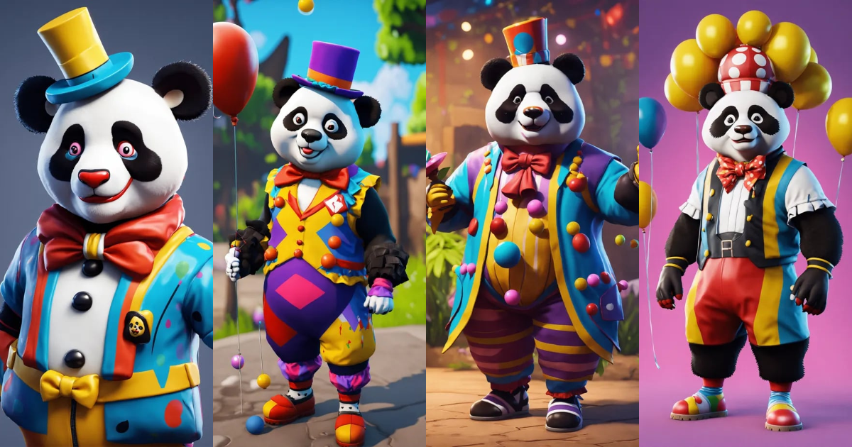 Lexica - Panda clown 3d fortnite character