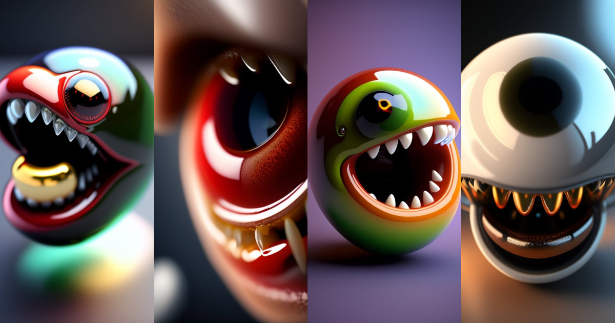 Lexica - Eyeball with teeth 8k volumetric lighting octane render ultra ...