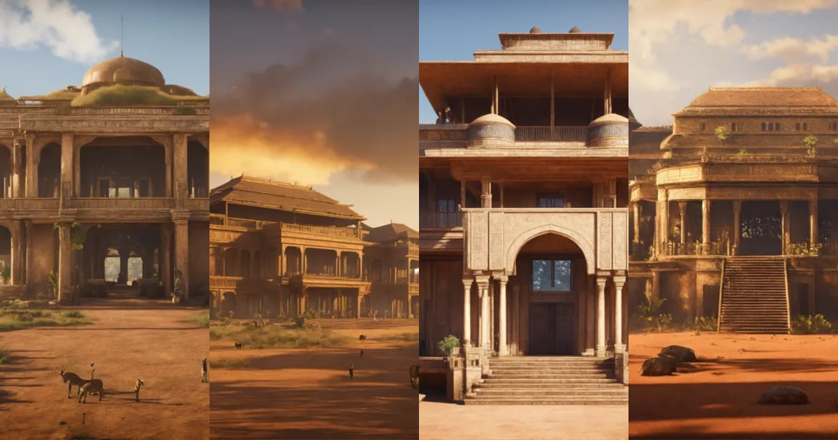 Lexica - Full image of a massive African palace, built in the African ...