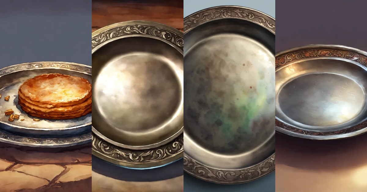 Lexica - Simple empty Pewter plate of a poor person, item image, game ...