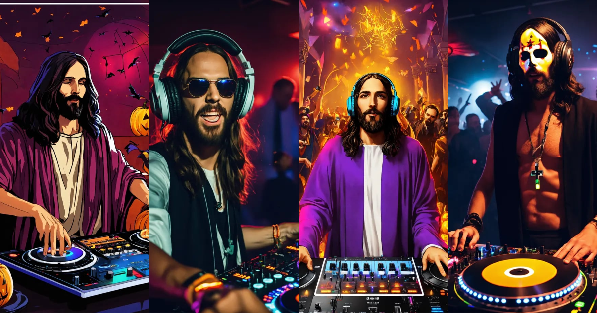 Lexica - Jesus christ celebrating Halloween in a club dj serato ddj1000 ...