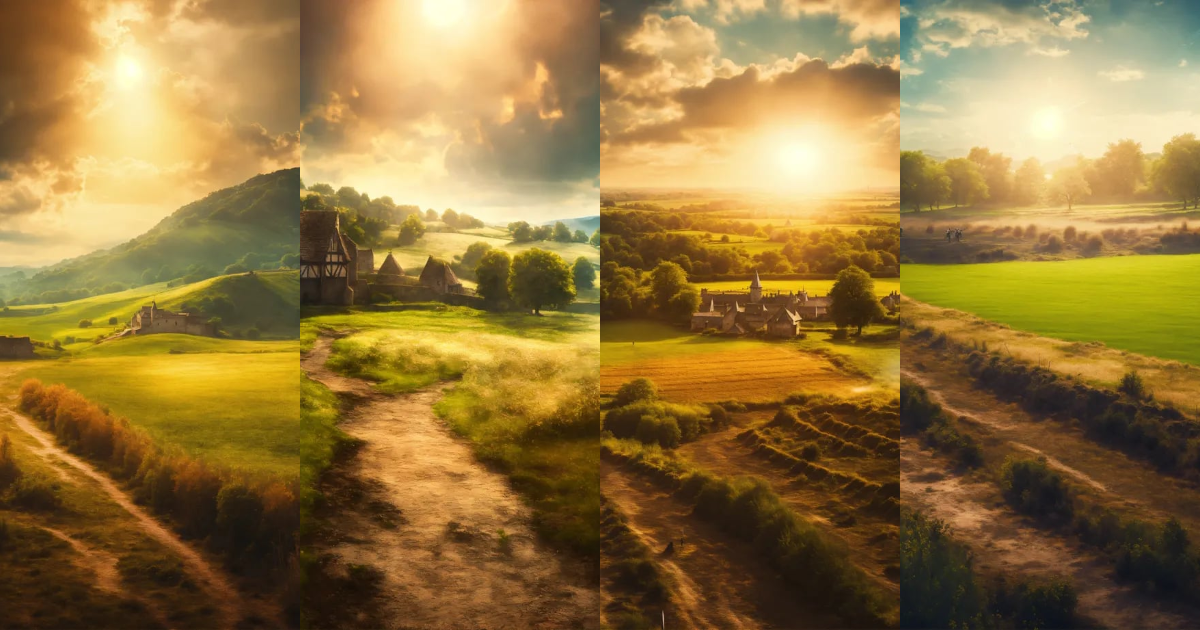 Lexica - Create a design Medieval background with fantasy lighting ...