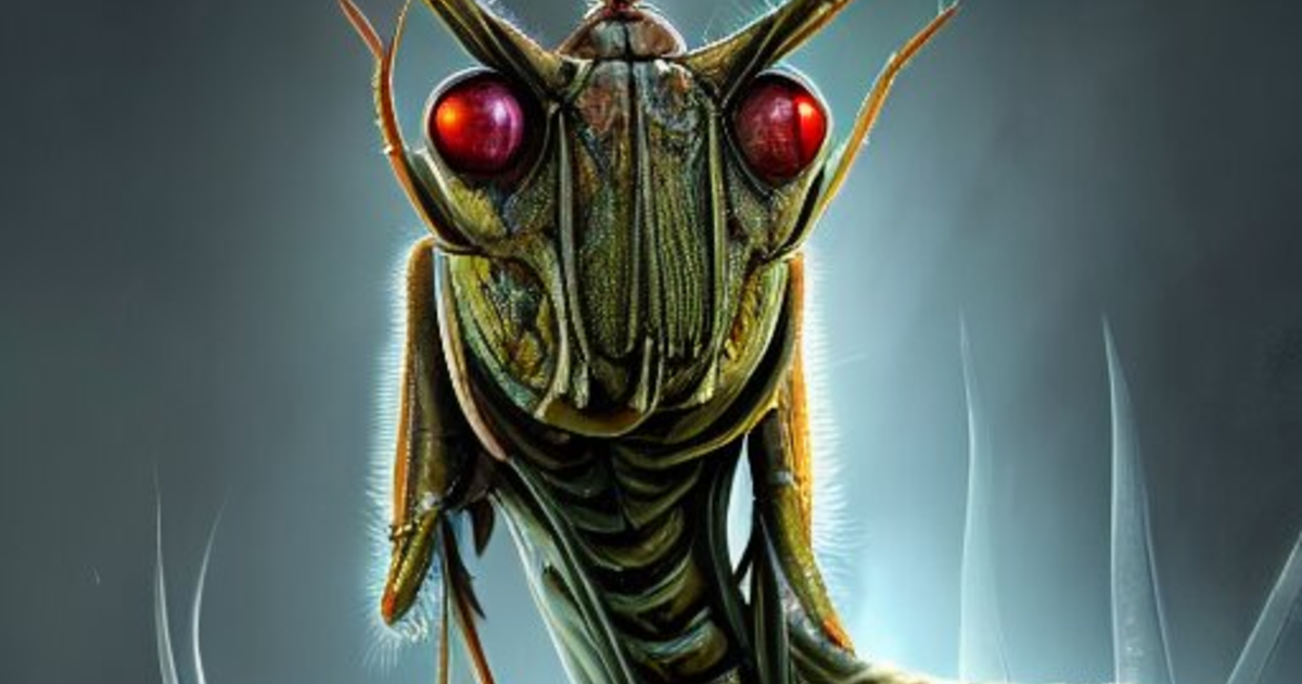 Lexica - A concept art of a mantis assassin, apex predator, antennae on ...