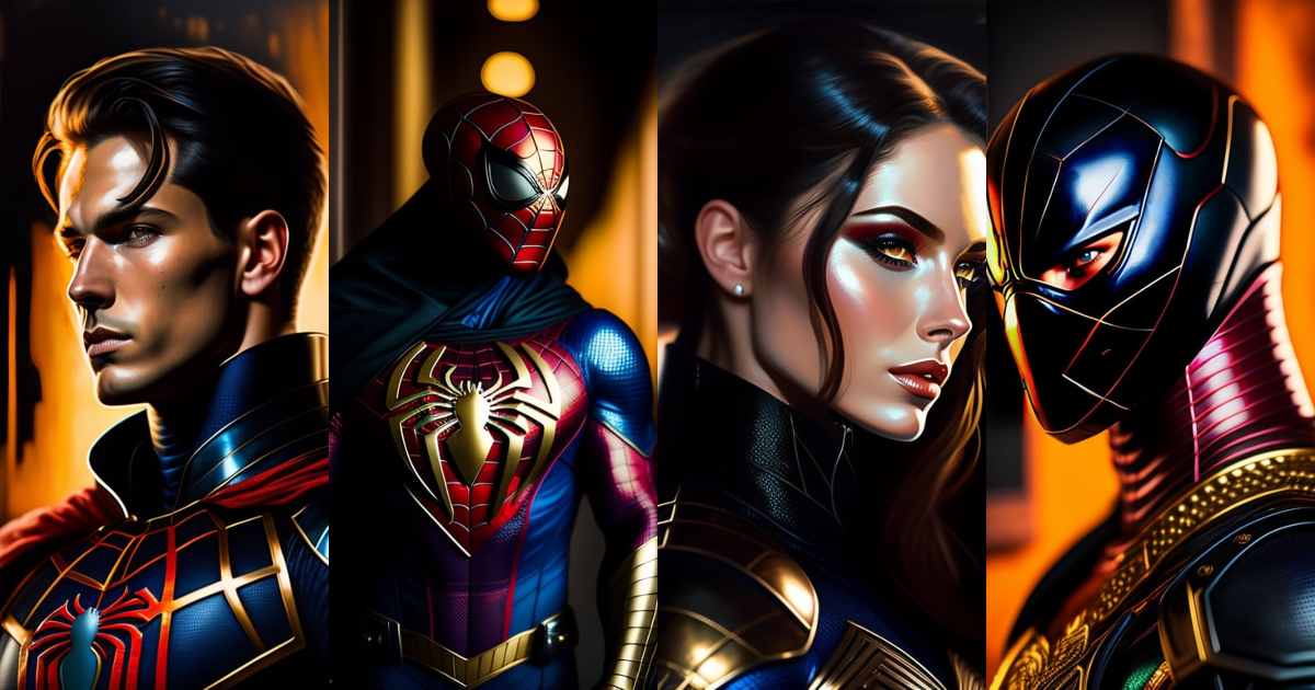 Lexica - Analog style, analog style, epic rebellious spiderman portrait, steel, darkness, rogue ...