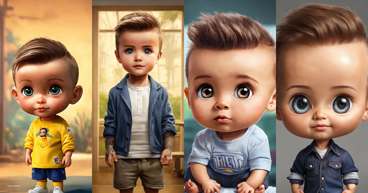 Lexica - David Beckham cute baby cartoon ultra realist big eyes