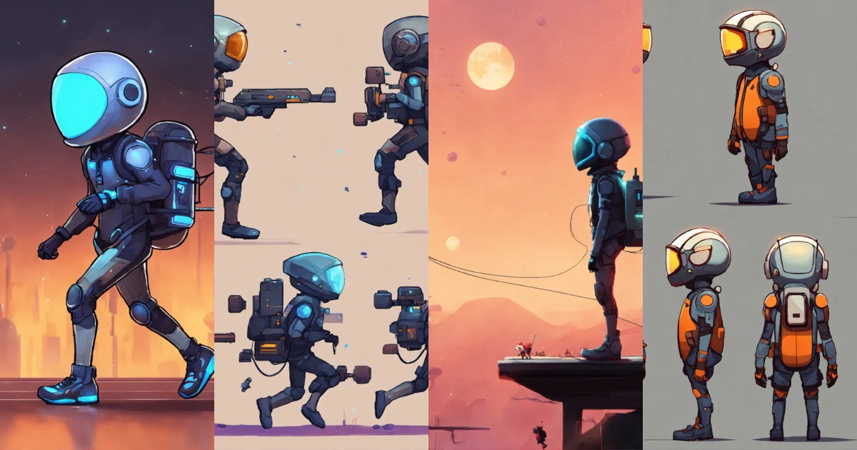 Lexica - Main protagonist, stickman theme, cute sci-fi theme, right ...