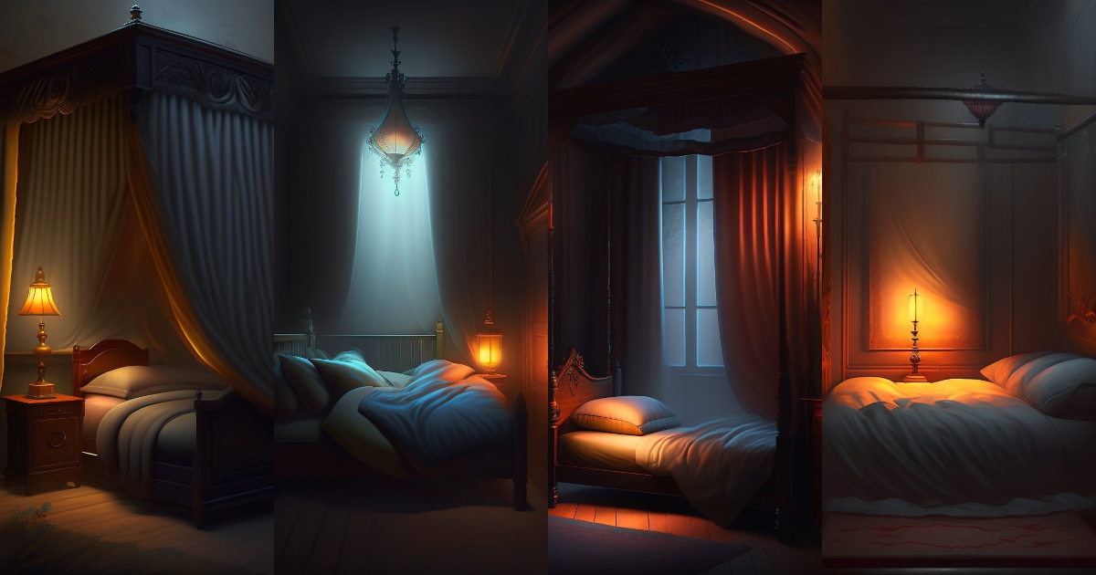 Lexica - Step into the room cloaked in darkness, where an adult's ...