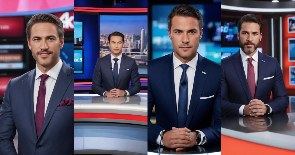 Lexica - Visualize an elegant news anchor from a major TV news channel ...