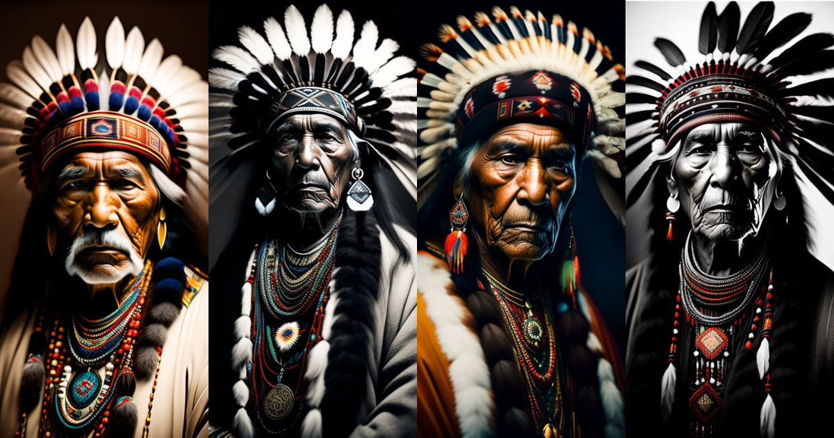 Lexica - Stoic native american elder in a rembrandt style with ...