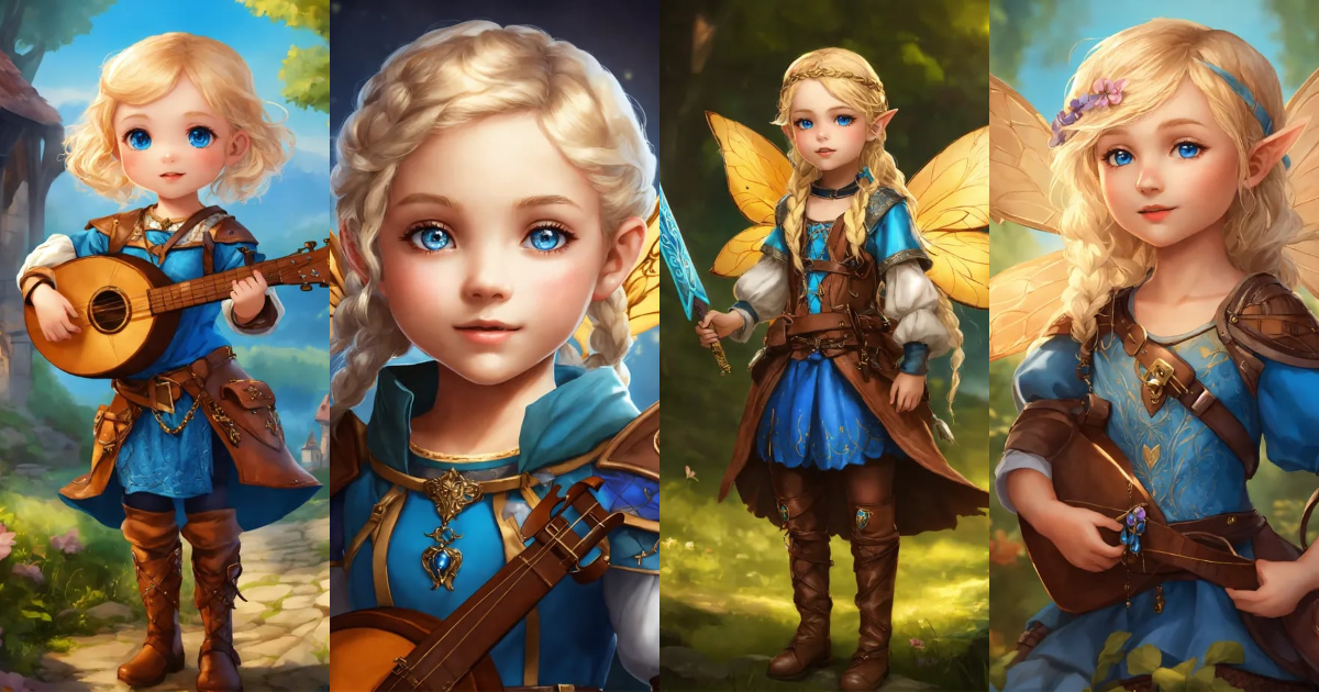 Lexica - A kid fairy with a feminine childish face. She has beautiful ...