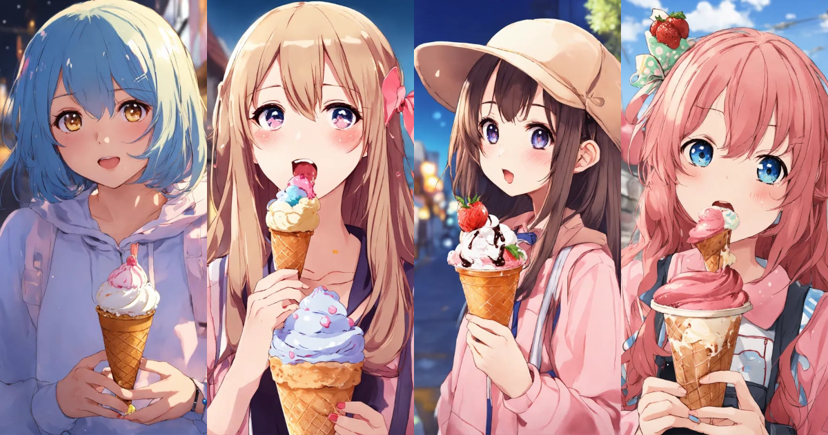 Lexica - Anime girl eat ice cream