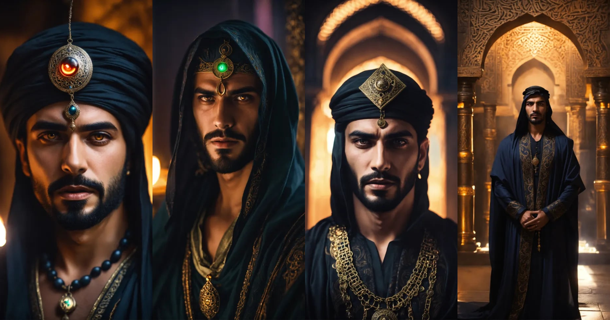 Lexica - Dark, mysterious and dramatic fantasy headshot of a handsome ...