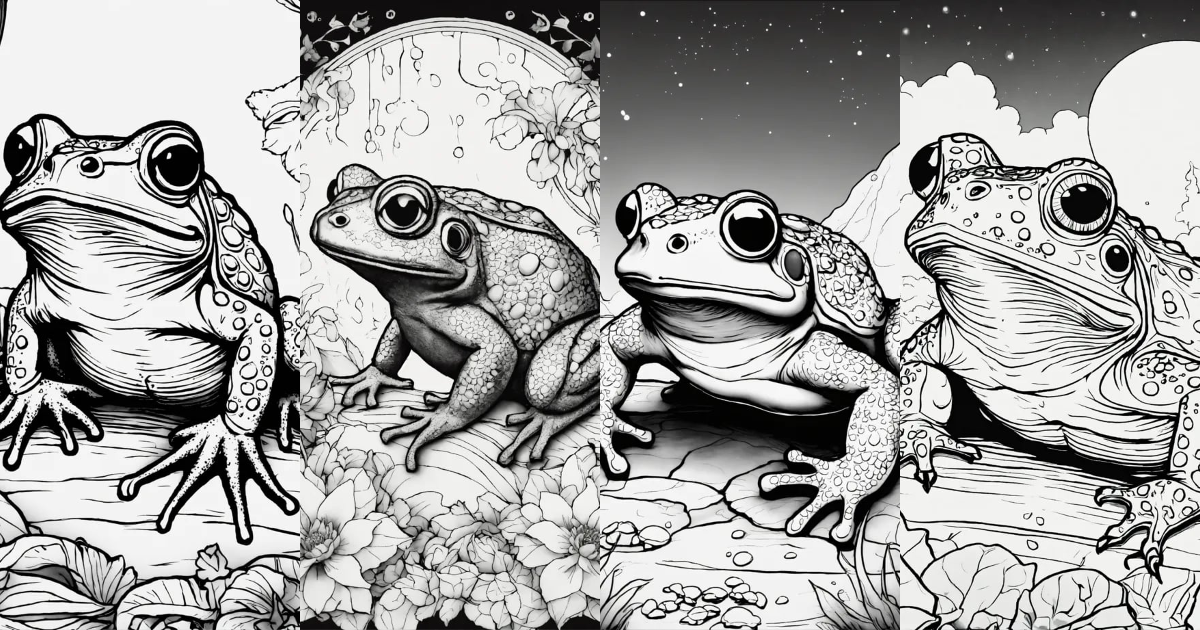 Lexica - Extremely simple image Twilight Toad black and white for a ...