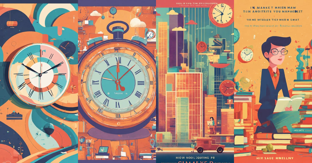 Lexica - Book Cover for a Book about Time Management, flat colors ...