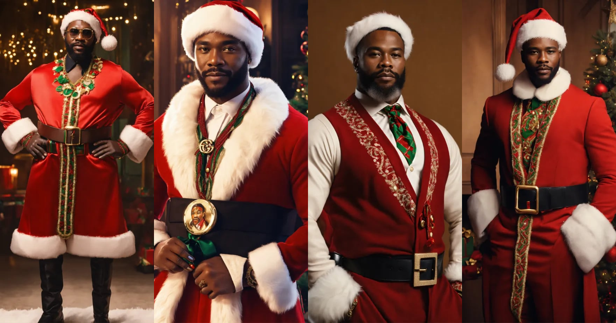 Lexica - A extremely handsome modern African American Santa Claus ...